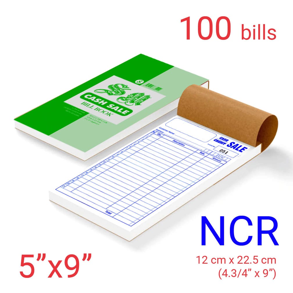 “SM” NCR Cash Sale Invoice Bill Book 100 Bills (CARBONLESS Paper) (12cm ...