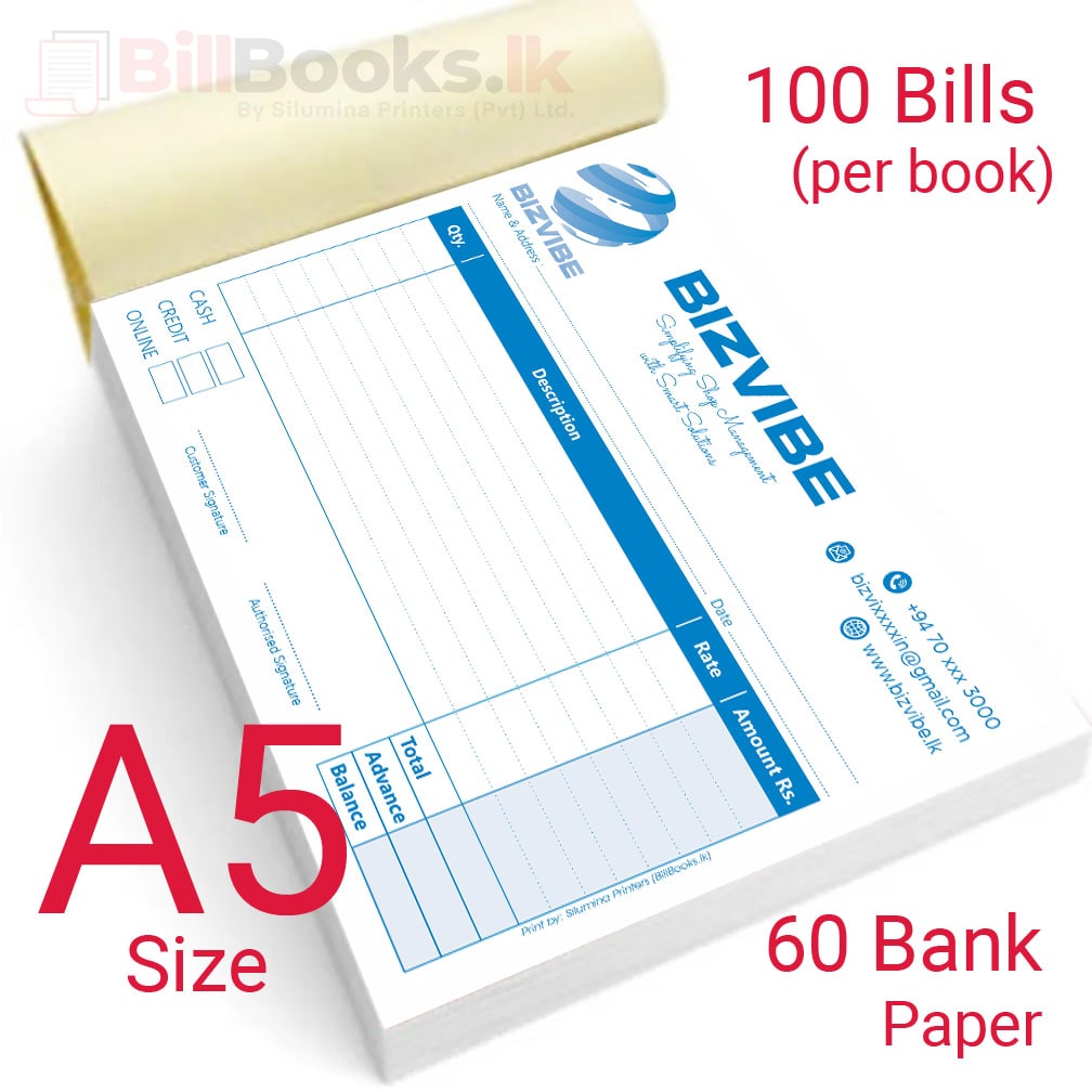 “A5 Size 60 Bank Paper Customized Bill Books – Print with your own shop ...